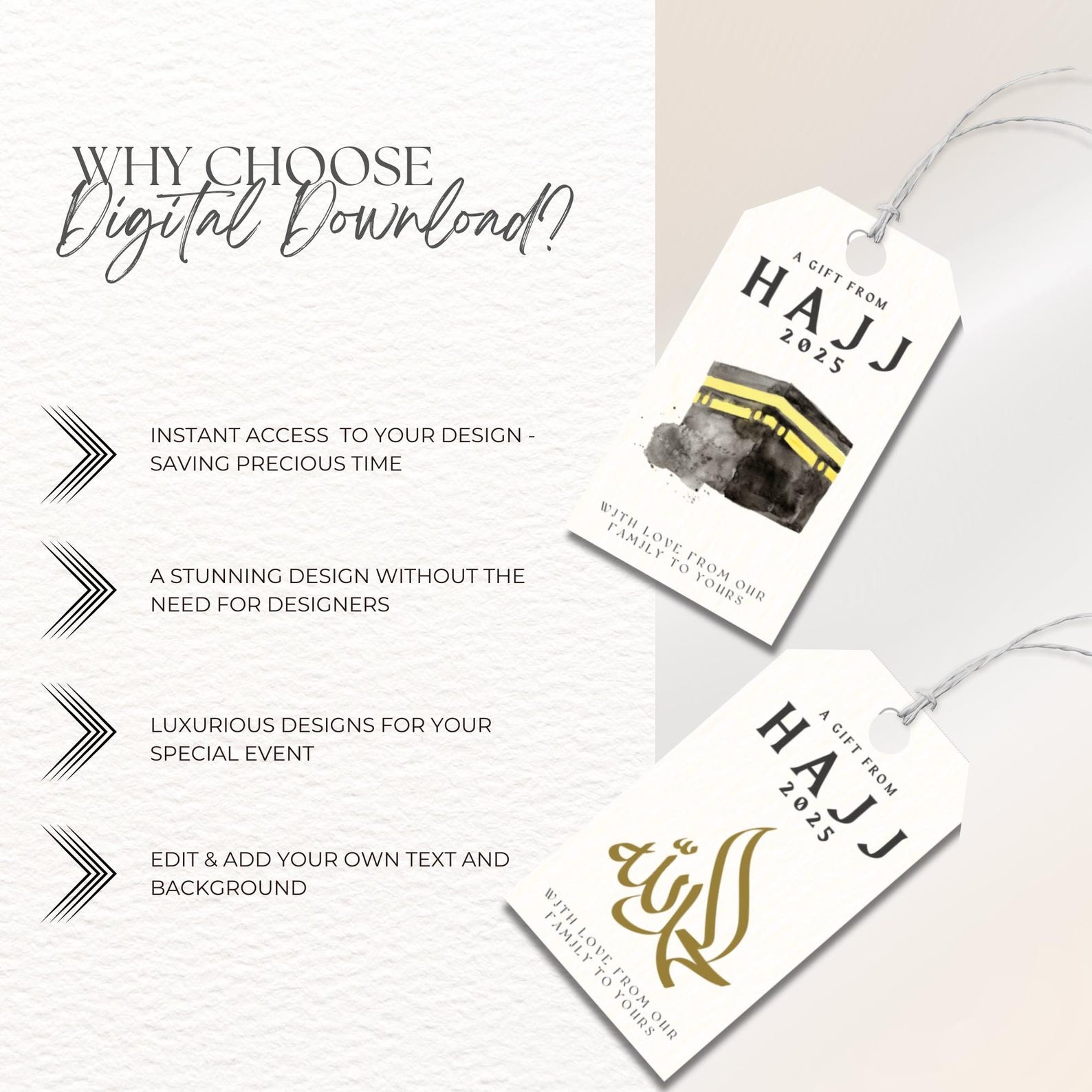 Editable Hajj Mubarak Gift Tag Instant Download, Personalisable Custom ...