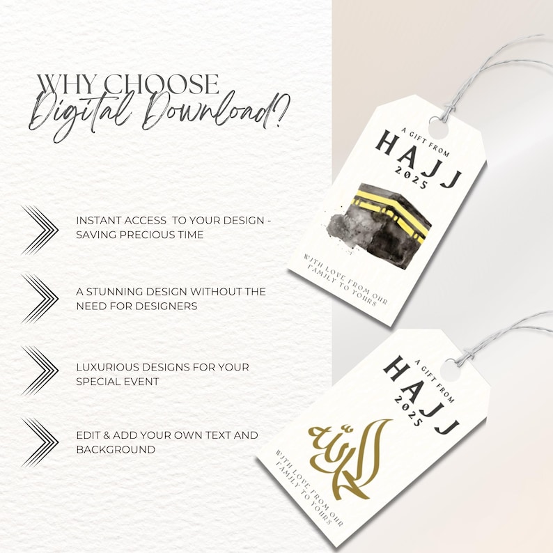 Editable Hajj Mubarak Gift Tag Instant Download, Personalisable Custom ...