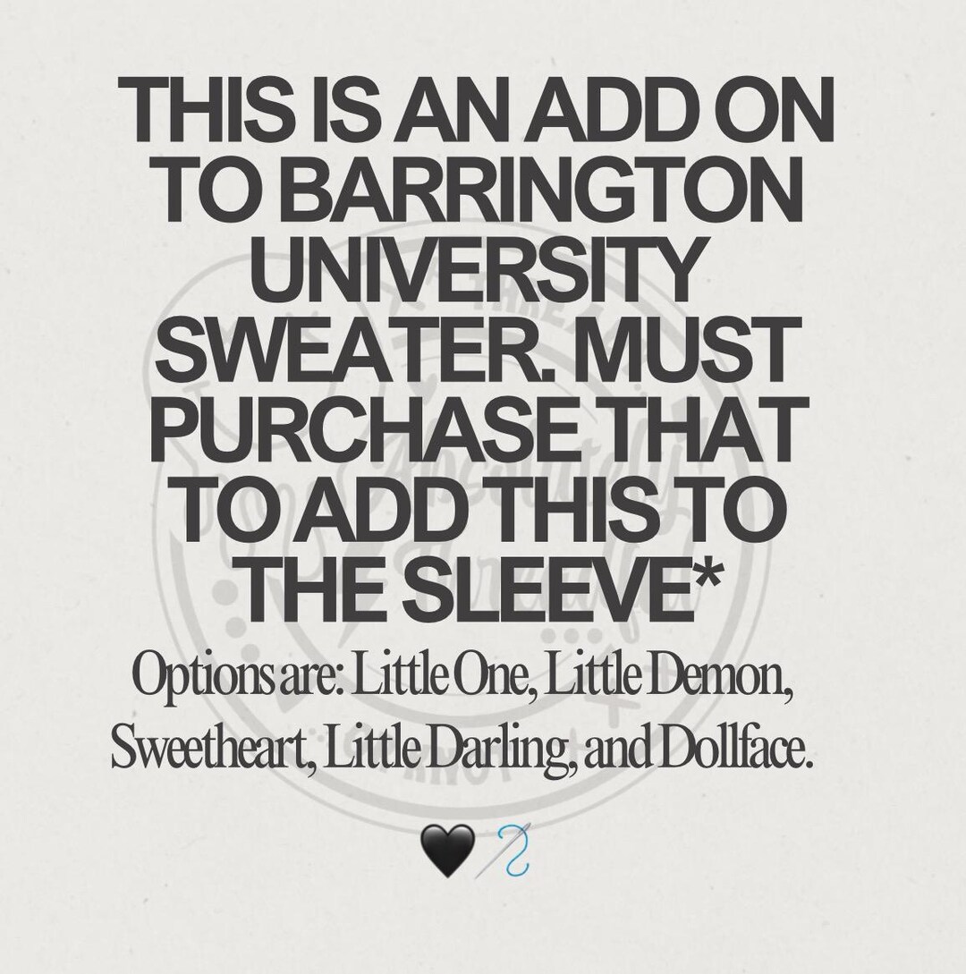 Embroidery Sweater Sleeve Add-on: Lords Series, Booktok Gift - Etsy