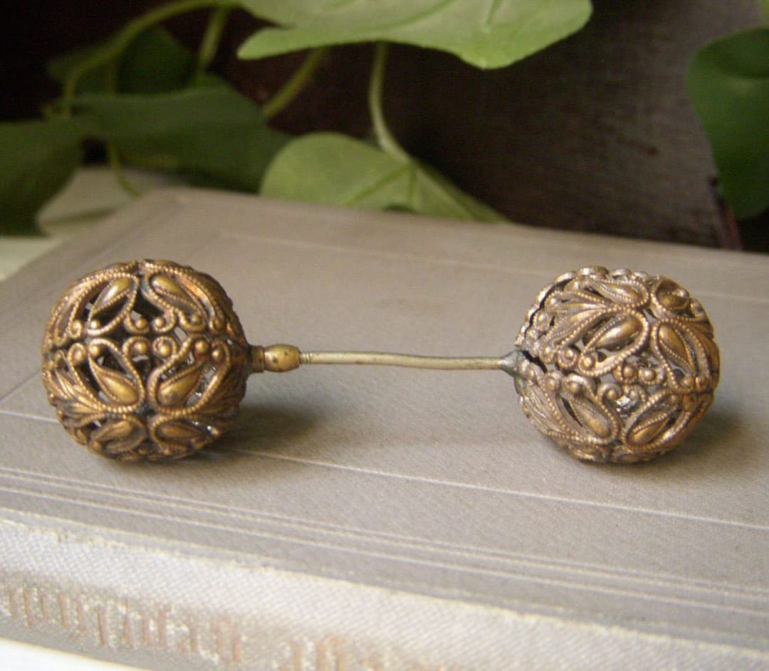 Antique Barbell Hat Pin or Jabot Collar Pin, Victorian Art Nouveau ...