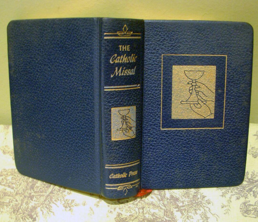 Vintage Catholic Missal, 1955 Catholic Press, Navy Blue Leather ...