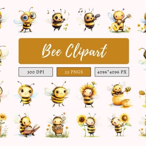 Bee Clipart Png Bundle, Honey Bee Clipart Bundle, Bee Png Bundle, Bee ...