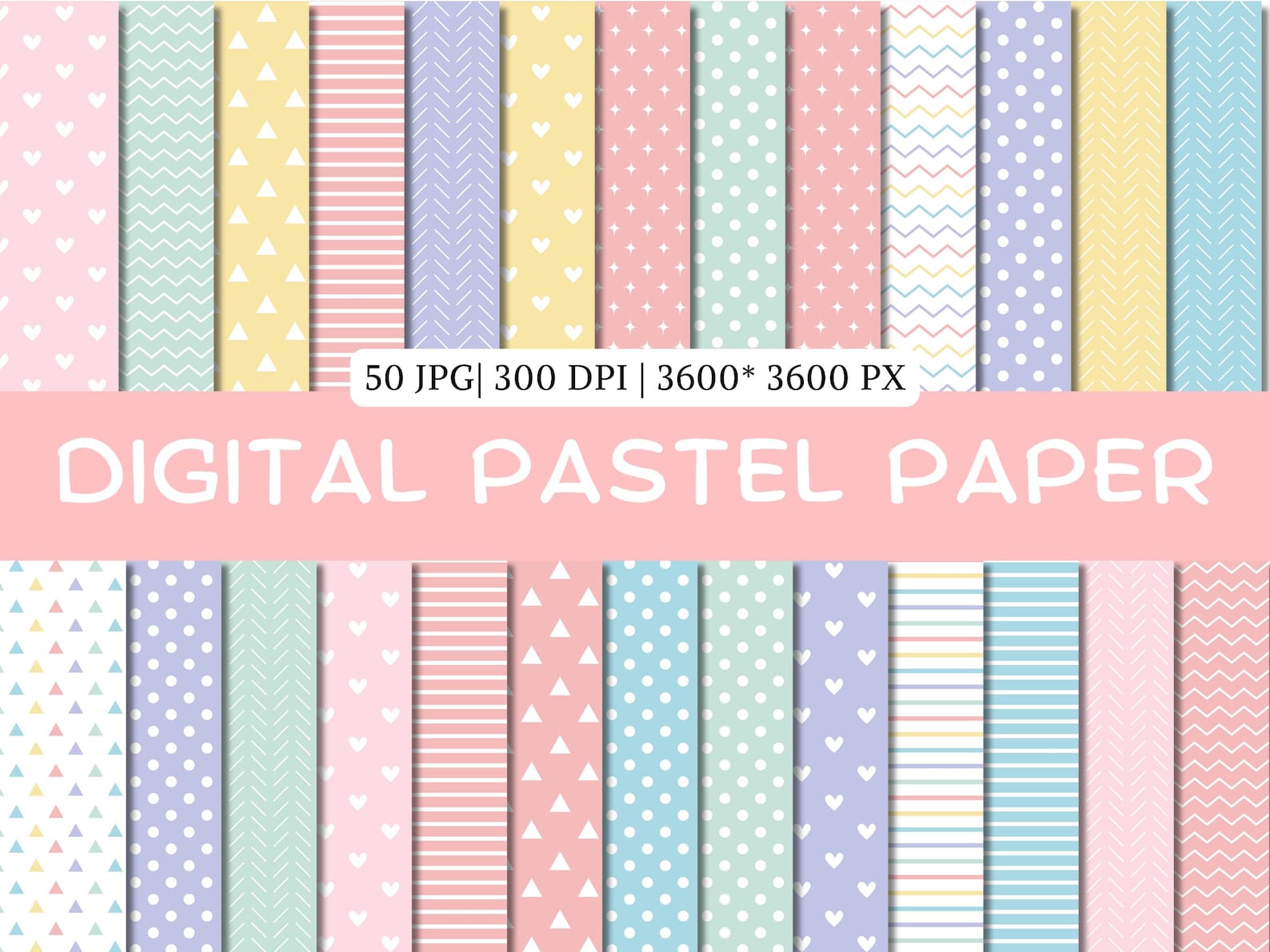 Pastel Paper Clipart Bundle, Essential Pastel Digital Paper Clipart ...