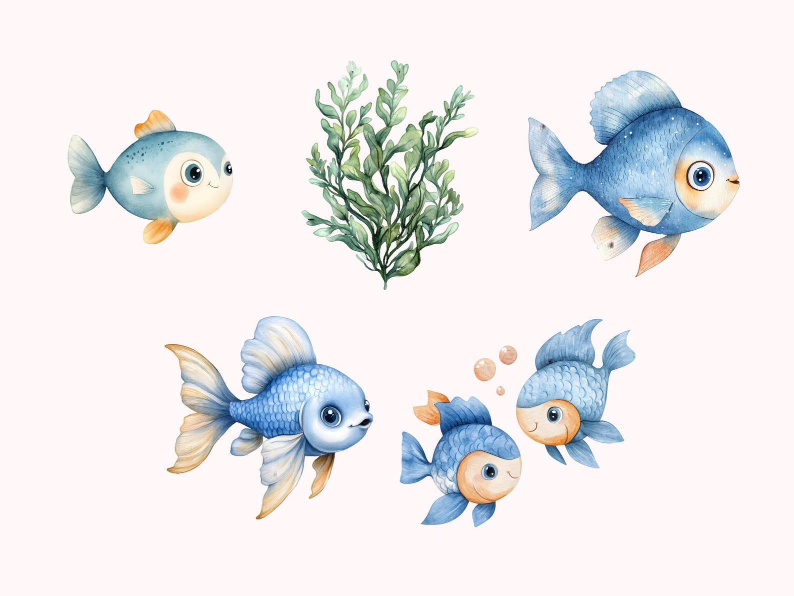 Sea Animal Clipart Bundle Png, Undersea Watercolor Clipart Bundle ...