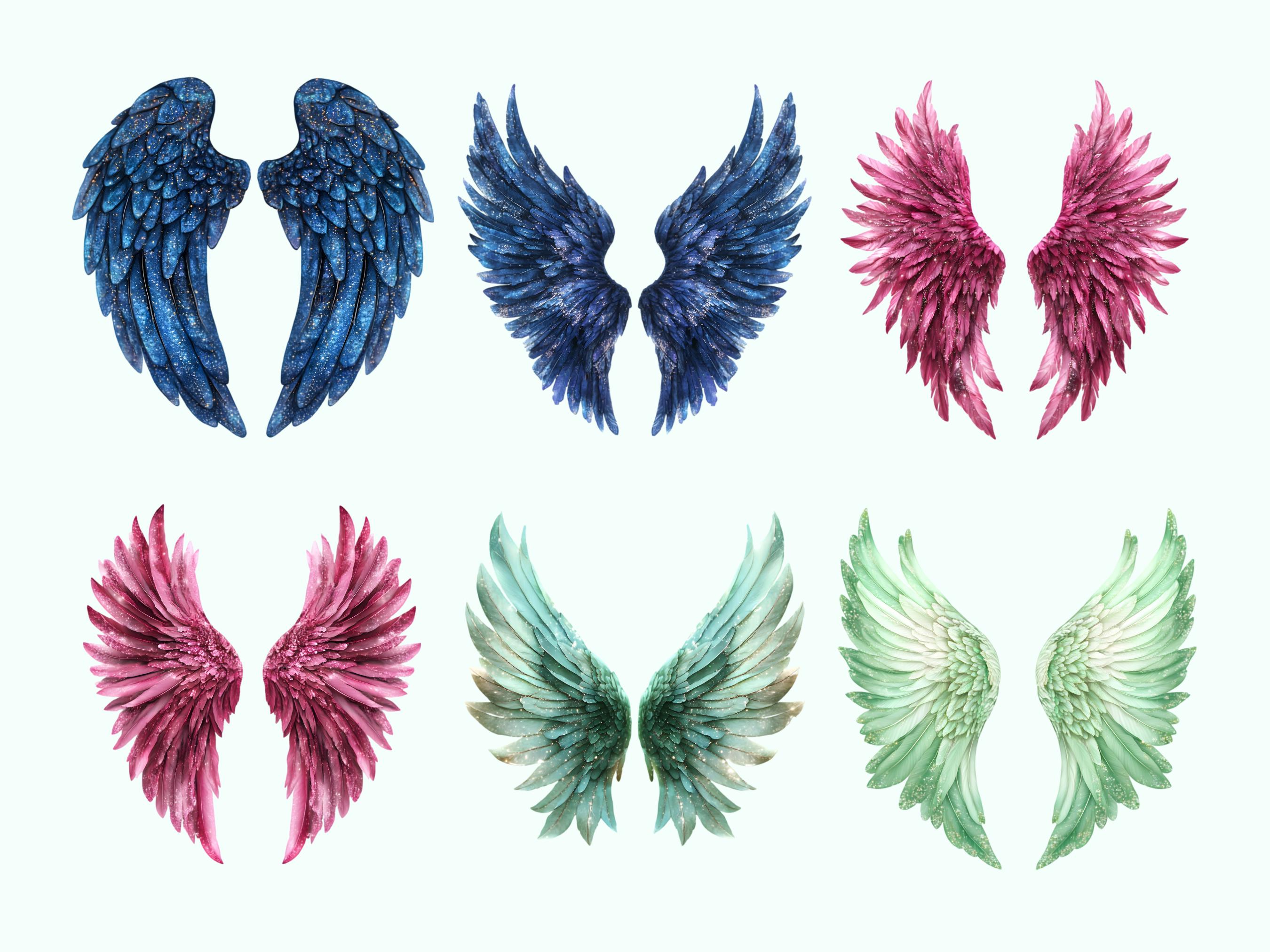 Angle Wings Clipart Bundle, Angle Wings Clipart, Angle Wings Png Bundle ...