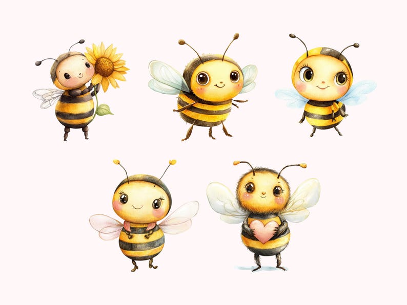 Bee Clipart Png Bundle, Honey Bee Clipart Bundle, Bee Png Bundle, Bee ...
