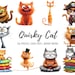 Quirky Cat Clipart Png Bundle, Cat Clipart Png, Funny Cat Clipart, Cute ...