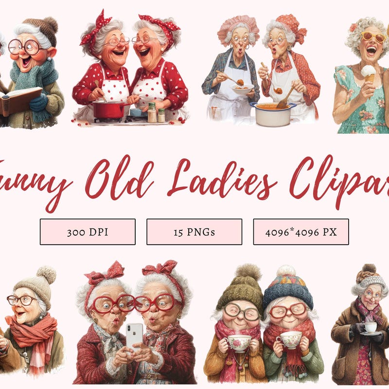 Old Ladies Clipart - Etsy
