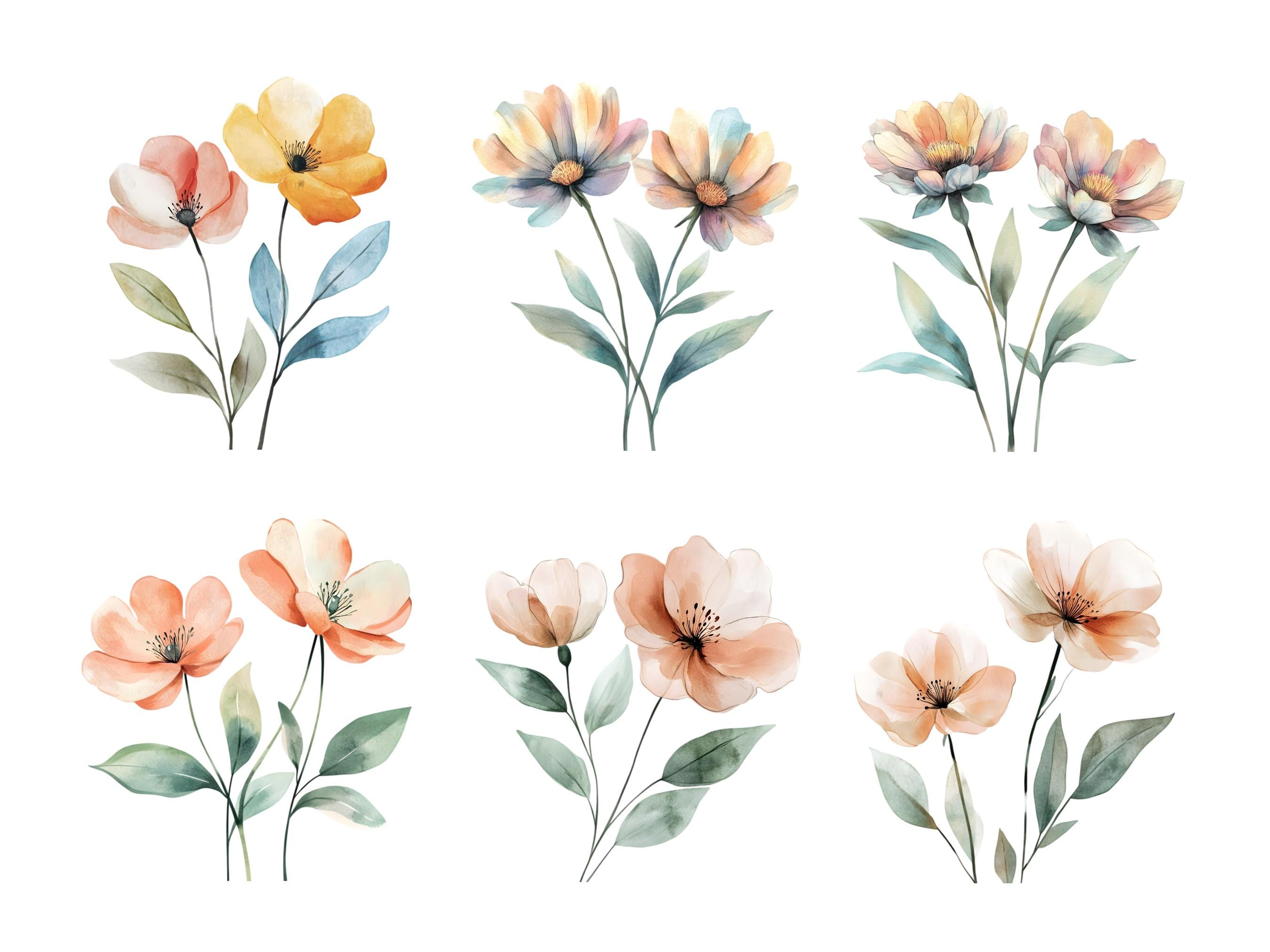 35 Abstract Flower Clipart Bundle Png, Abstract Flower Clipart, Flowers ...
