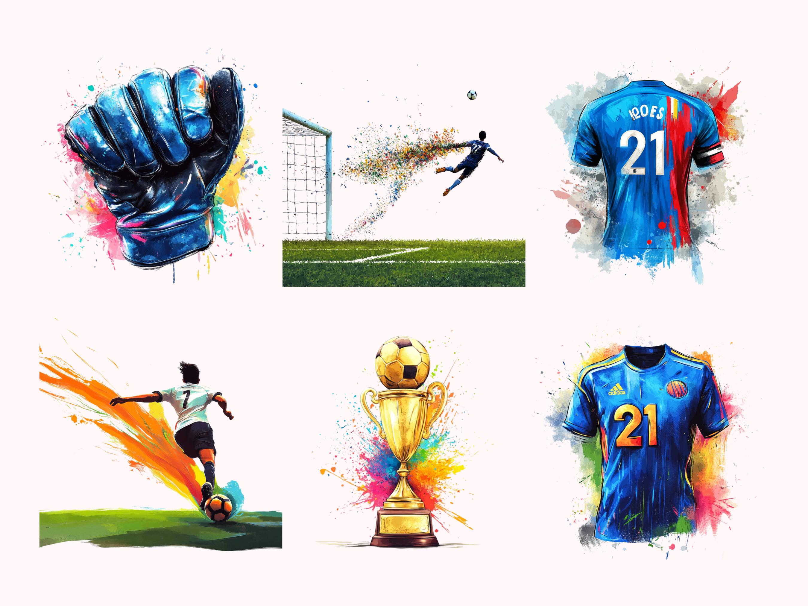 Soccer Clipart Bundle Png, Watercolor Soccer Clipart Png, Soccer ...