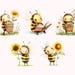 Bee Clipart Png Bundle, Honey Bee Clipart Bundle, Bee Png Bundle, Bee ...