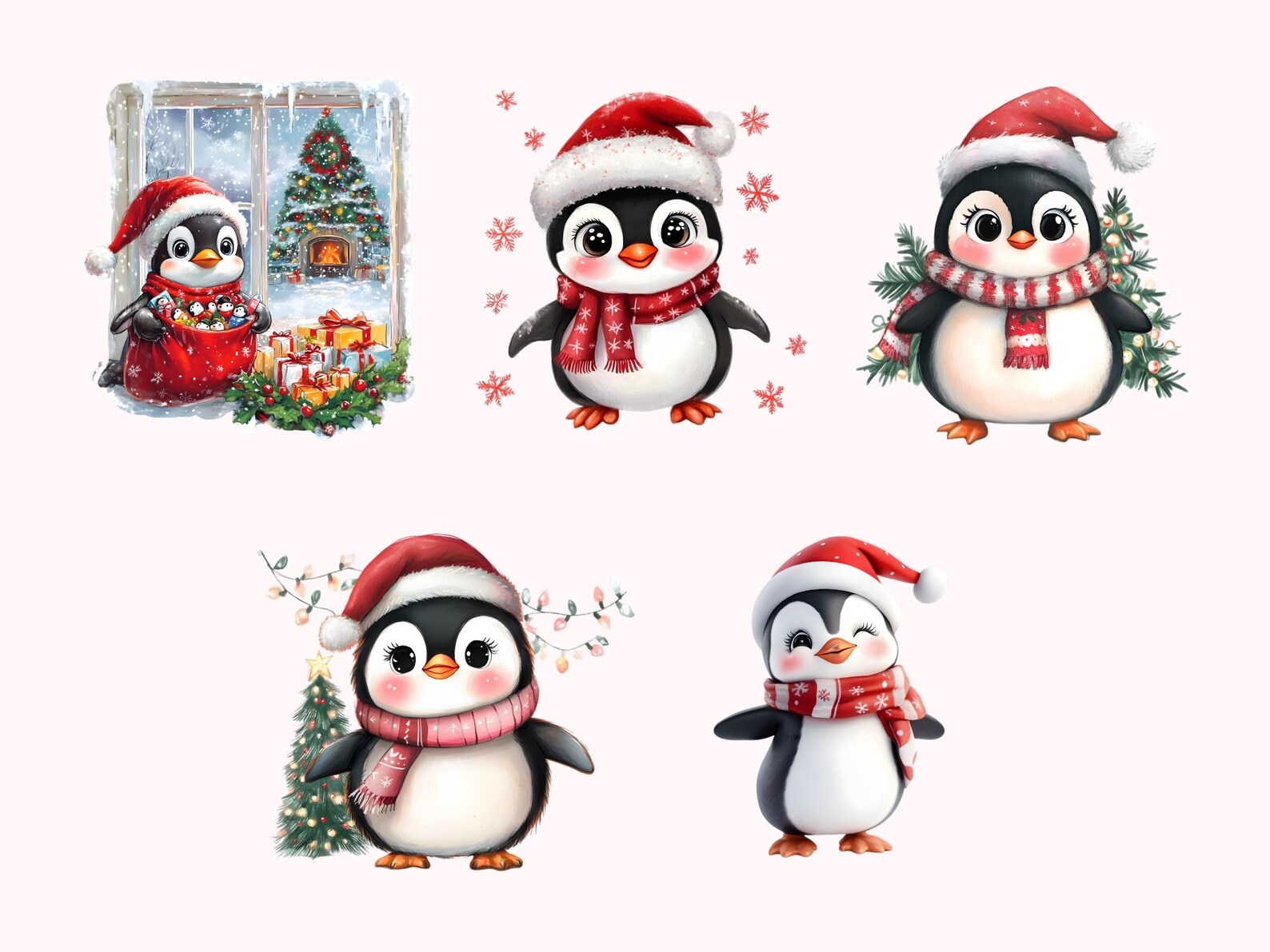 14 Penguin Clipart Bundle Png, Christmas Penguin Clipart Bundle ...