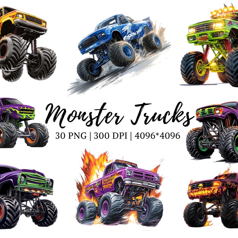 Monster Jam Clipart - Etsy