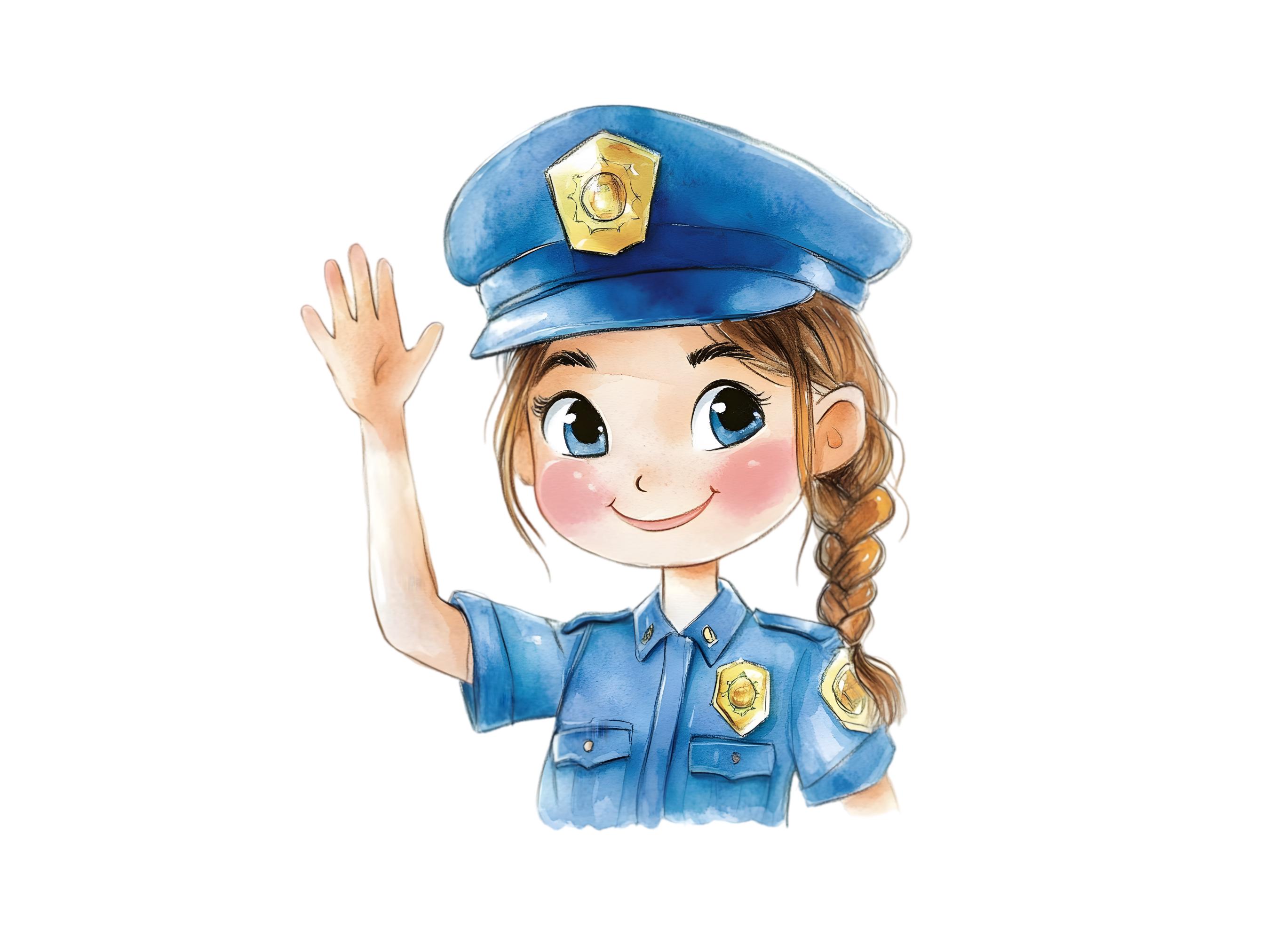 Watercolor Police Clipart Png Bundle, Police Clipart, Cute Police ...
