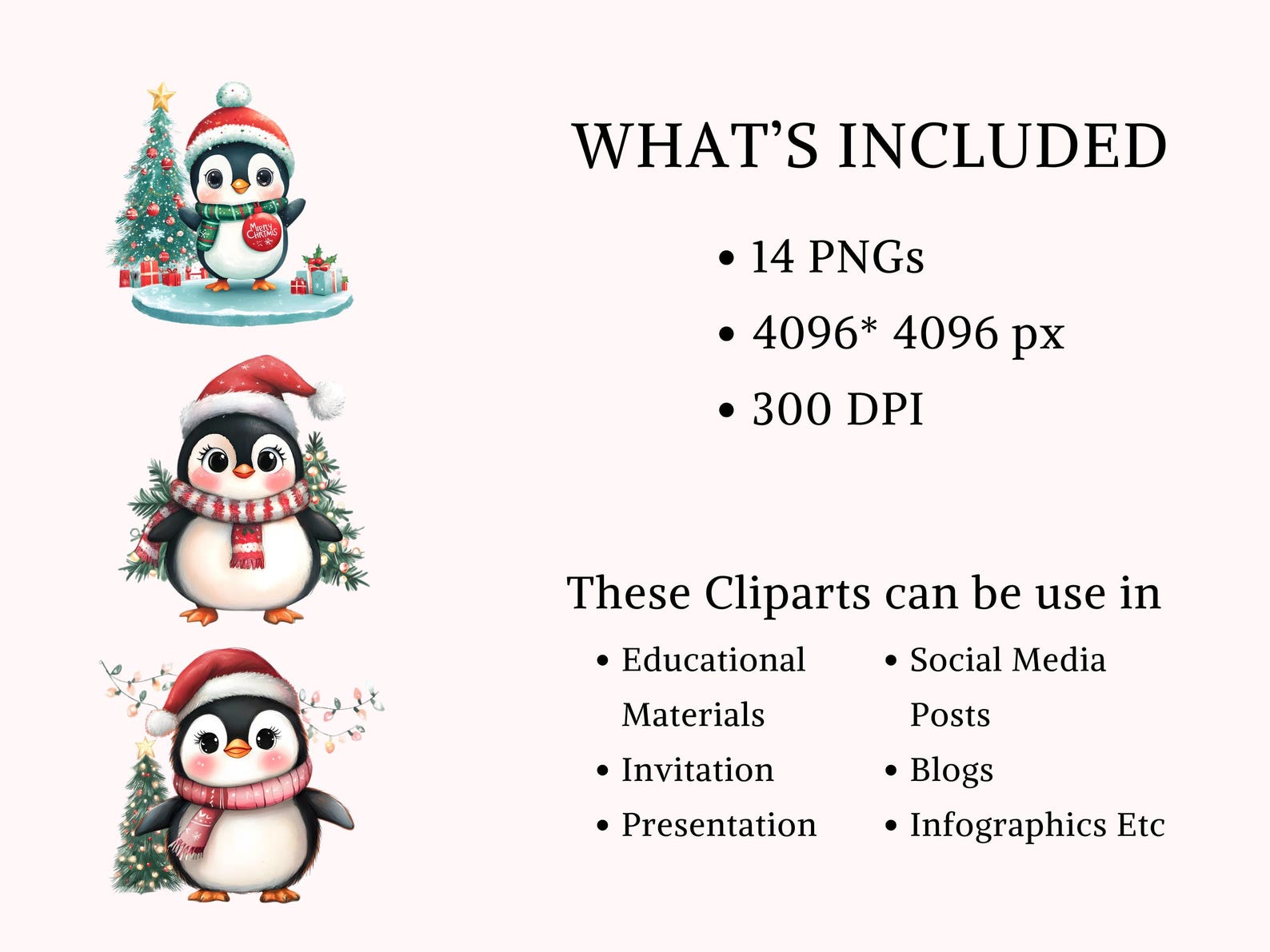 14 Penguin Clipart Bundle Png, Christmas Penguin Clipart Bundle ...