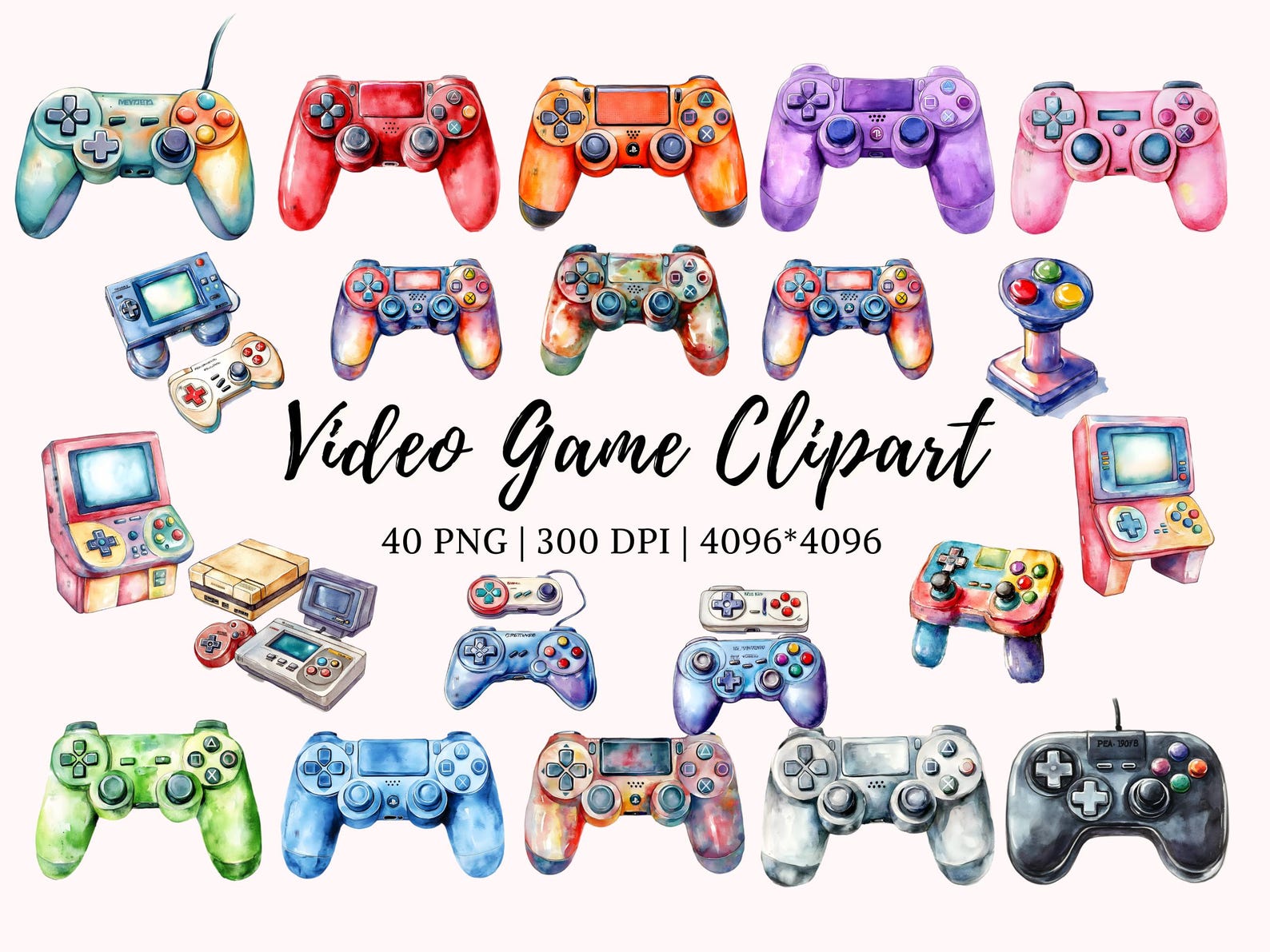 Video Game Controller Clipart Png Bundle, Controller Clipart, Game ...