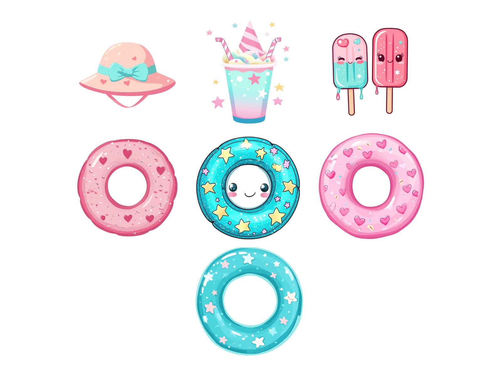 Summer Vibes Clipart Png Bundle, Summer Clipart Png, Watercolor Beach ...