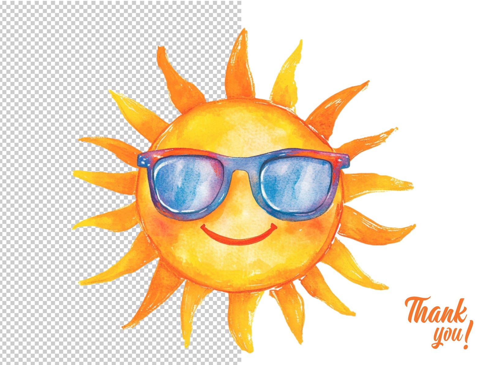 Sun Clipart Png Bundle, Watercolor Sun Clipart Png, Sun Png, Cute Sun ...