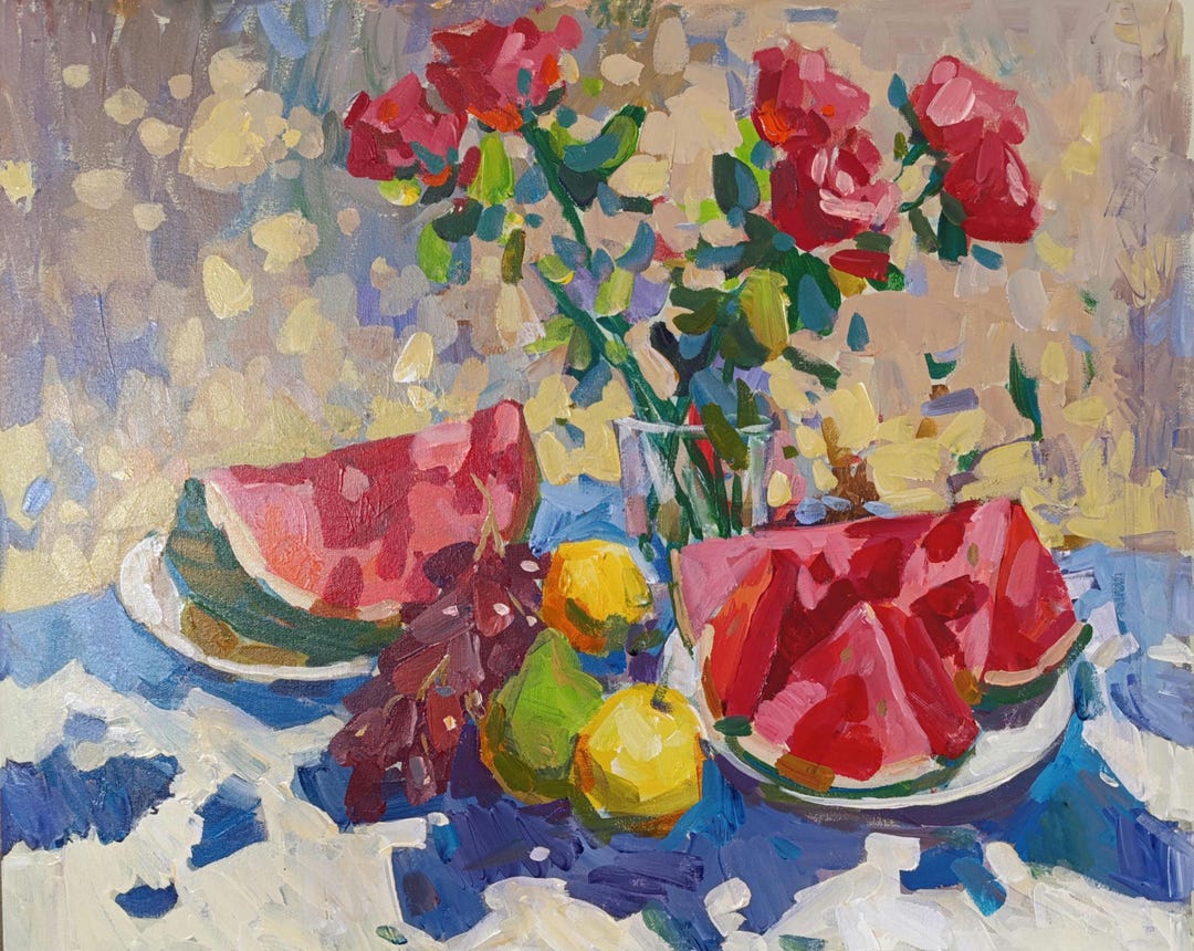 Still Life With Watermelons. Still Life With Grapes. Summer Still Life ...