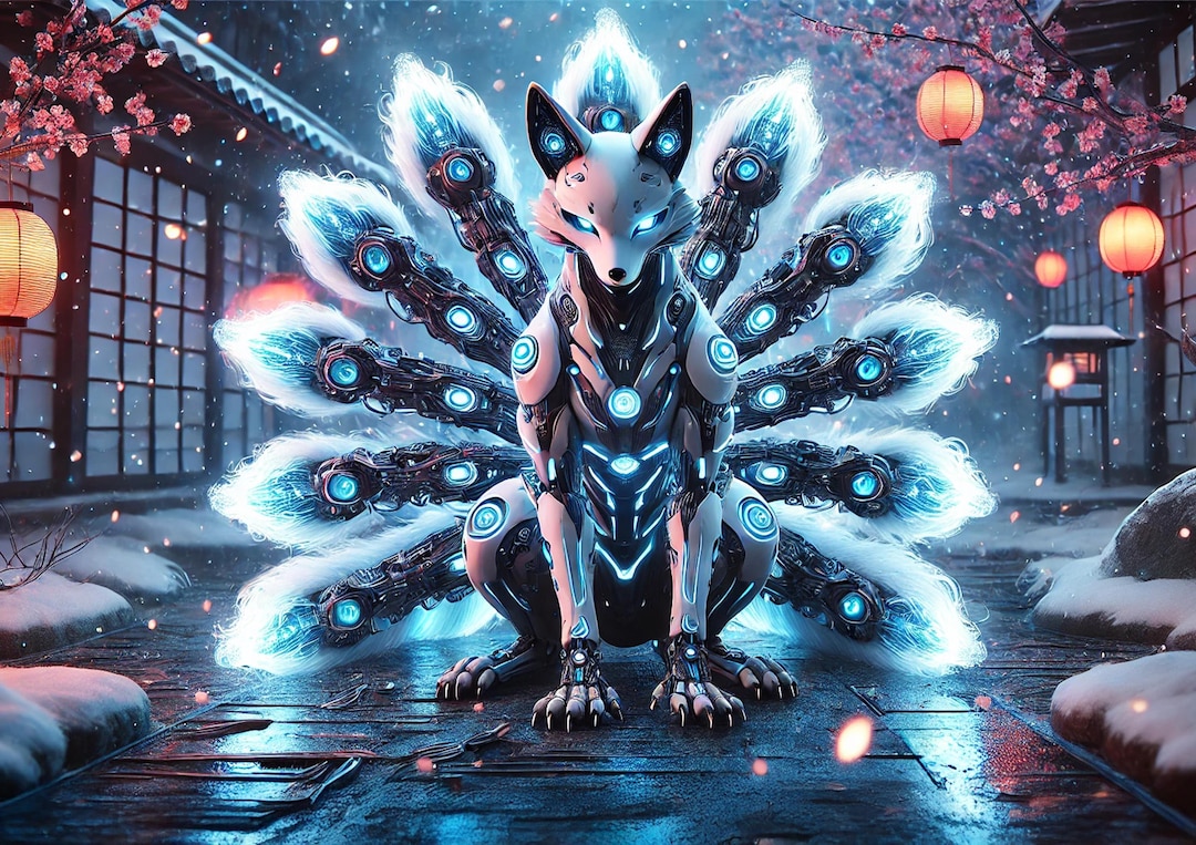 Cyber Kitsune High-resolution, Japanese, Cyberpunk Art 3,508 X 2,480px ...