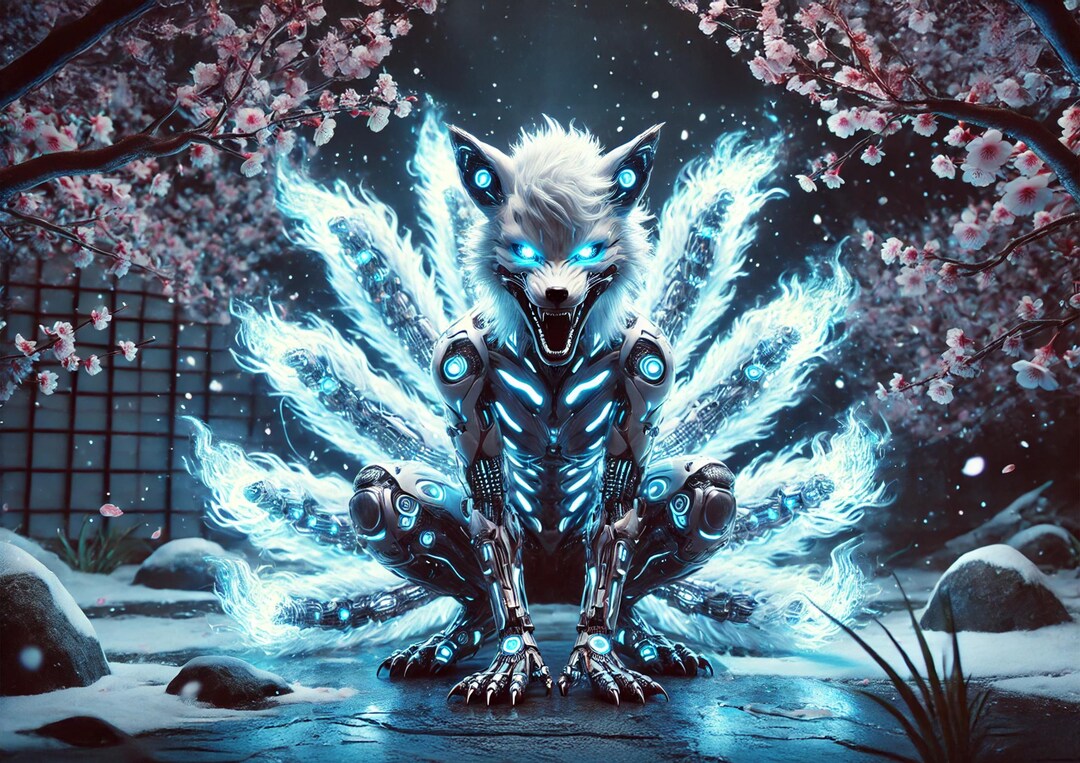 Cyber Kitsune High-resolution, Japanese, Cyberpunk Art 3,508 X 2,480px ...