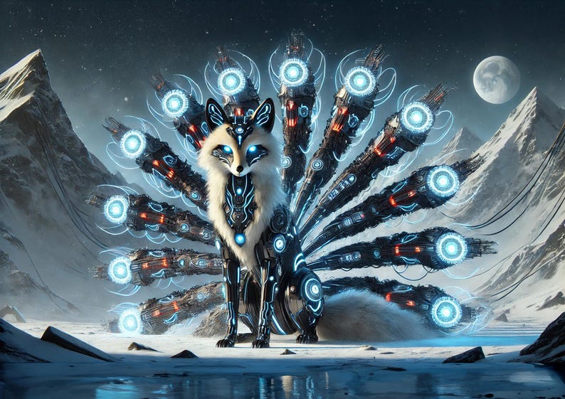 Cyber Kitsune High-resolution, Japanese, Cyberpunk Art 3,508 X 2,480px ...