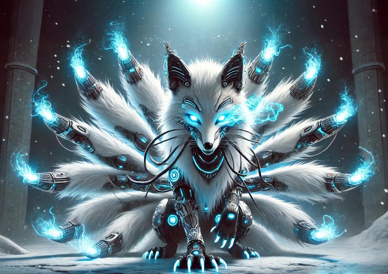Cyber Kitsune High-resolution, Japanese, Cyberpunk Art 3,508 X 2,480px ...