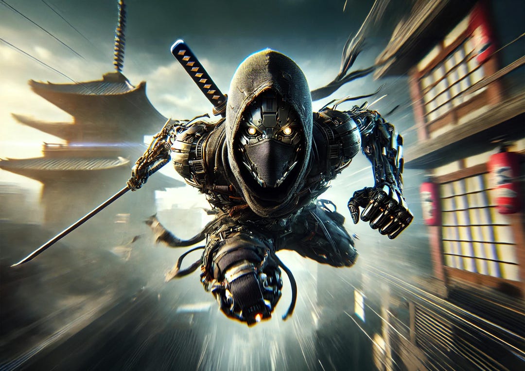 Cyber Ninja High-resolution, Japanese, Cyberpunk Art 3,508 X 2,480px ...