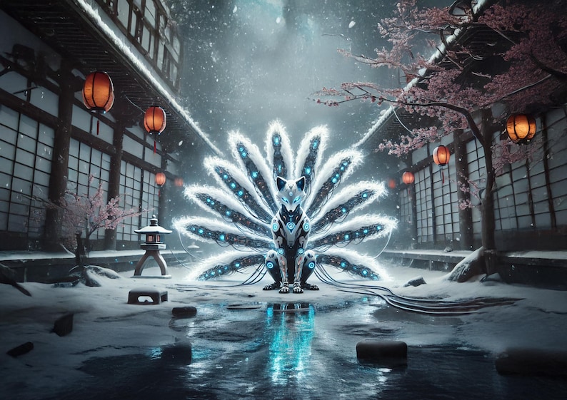 Cyber Kitsune High-resolution, Japanese, Cyberpunk Art 3,508 X 2,480px ...