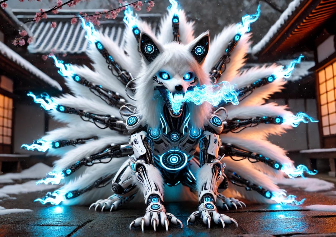 Cyber Kitsune High-resolution, Japanese, Cyberpunk Art 3,508 X 2,480px ...