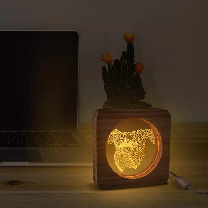 Interactive 3D "dog" Lamp – Modern Home Decor With Warm LED Glow - Etsy
