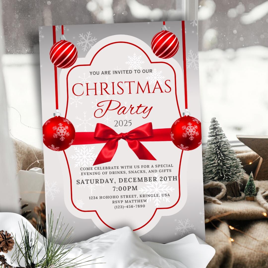 EDITABLE Christmas Party Digital Template Download, Digital Prints ...