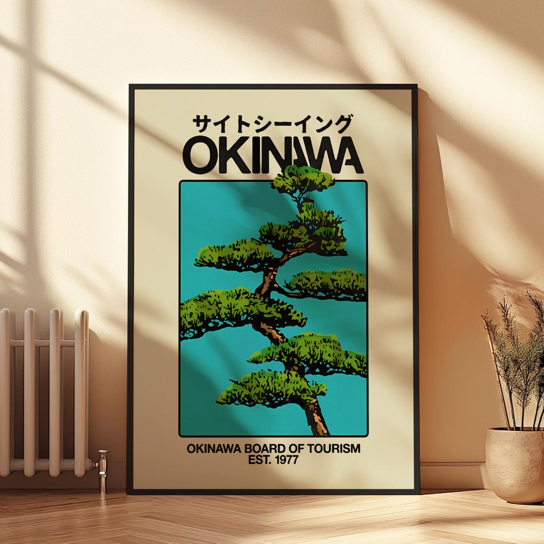 Okinawa Retro Art Print Japanese Travel Poster, Okinawa Wall Art, Cape ...