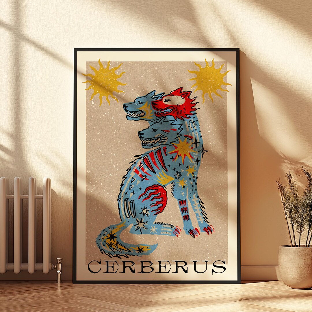 Cerberus Bold and Powerful Three-headed Dog Fine Art Poster ...