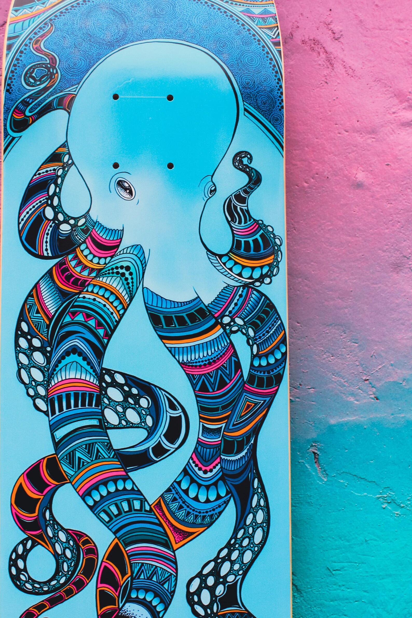 Painted Octopus Skateboard Deck: Boho Skate Home Decor - Etsy