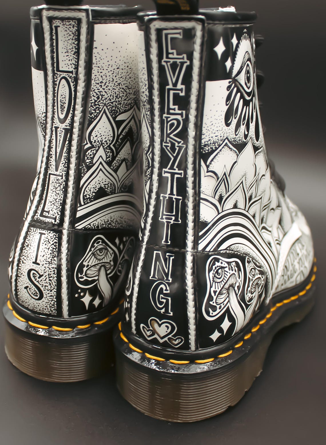 Custom Hand-painted Doc Martens: Line Art Design - Etsy