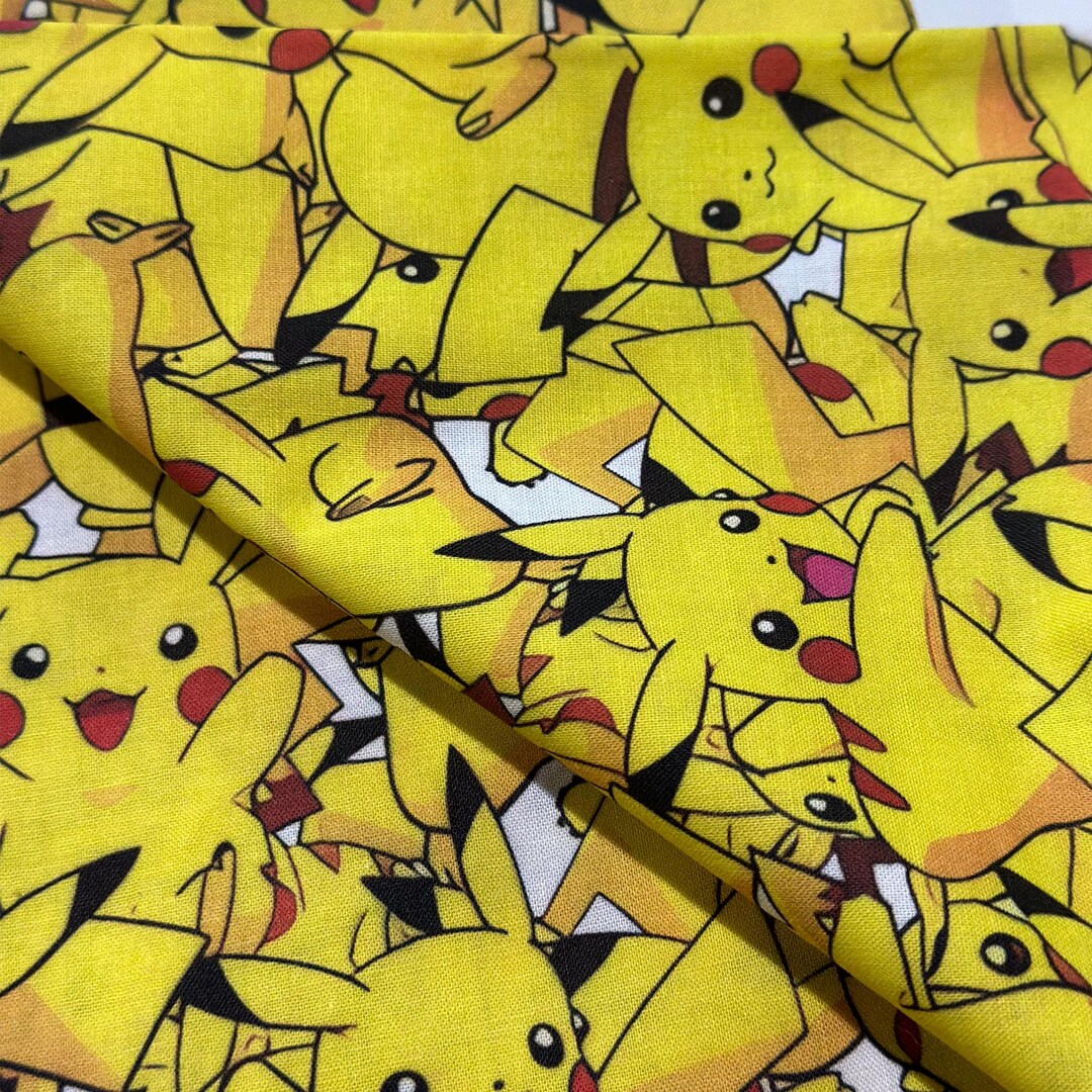 Pikachu Fabric 100% Cotton Fabric by the Half Yard - Etsy