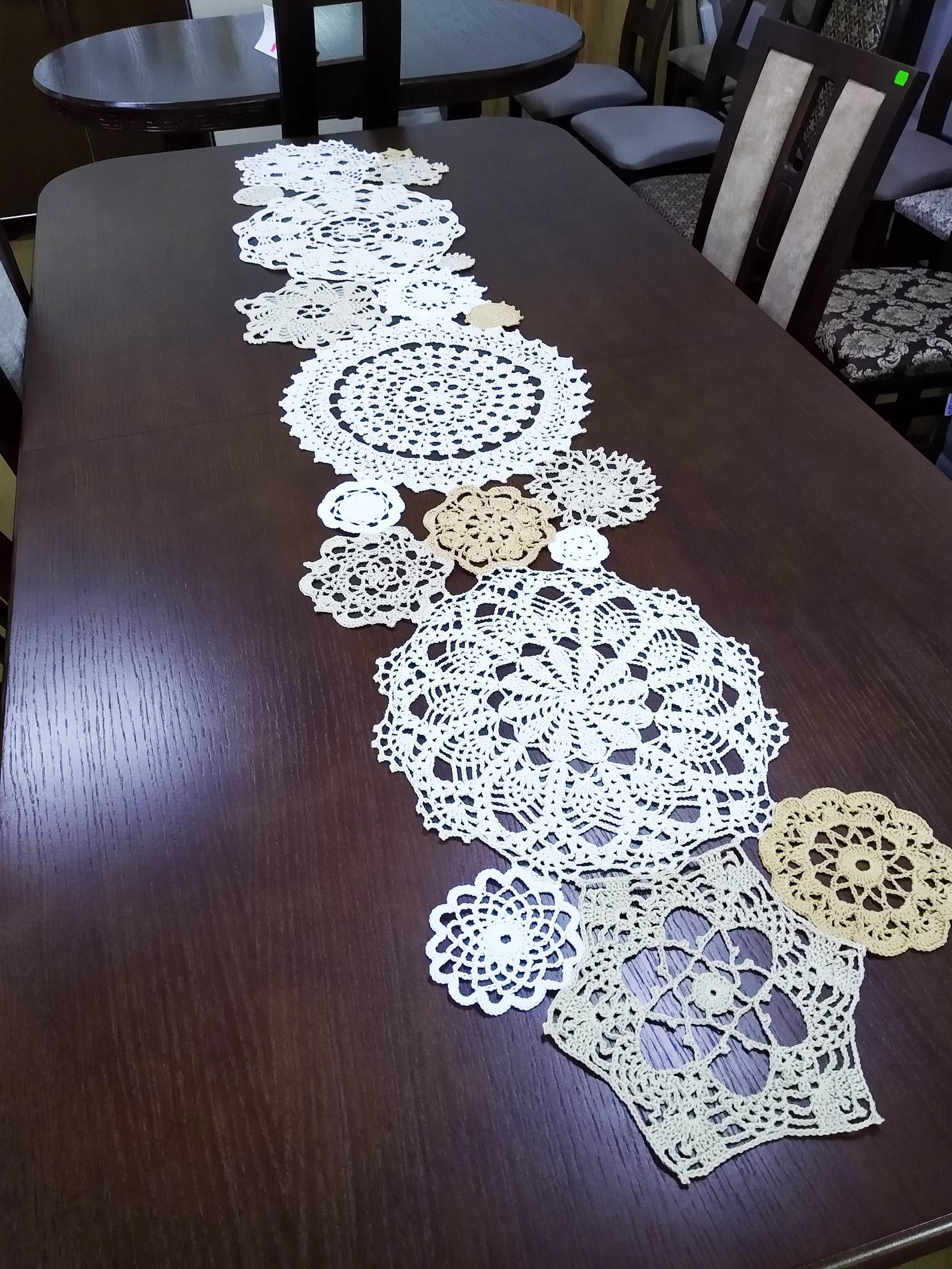 Crochet Cotton Table Runner, Farmhouse Home Decor, Fall Hosting Decor ...