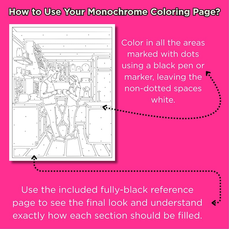Monochrome Coloring Pages – Romantic Couple Printable PDF for Adults ...