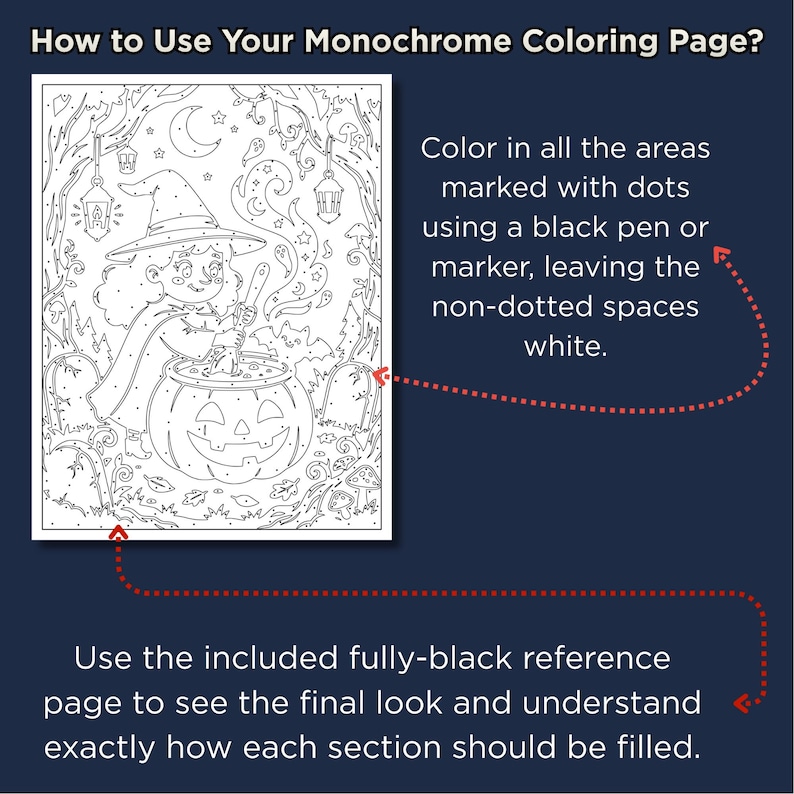 Monochrome Halloween Coloring Book – 40 Spooky One-color Scenes ...