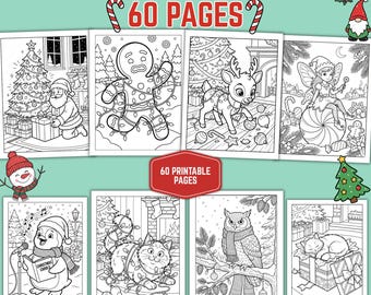 Christmas Characters Coloring Page - Etsy UK