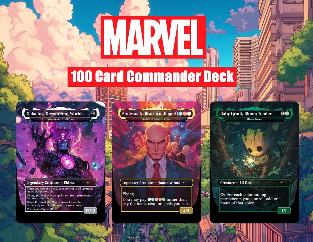 Heroes & Villains, 100 Card Proxy Marvel Themed Commander Deck, MTG EDH ...