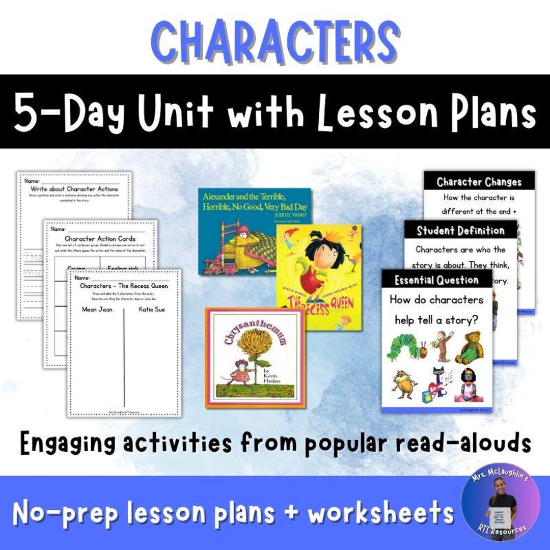 Story Characters Unit for K–2 | Who’s in the Story Made Easy With Read ...