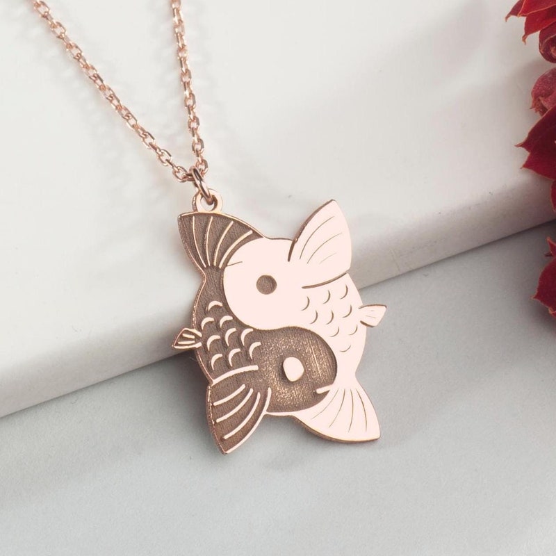 Fish Yin Yang Charm Gold - Etsy