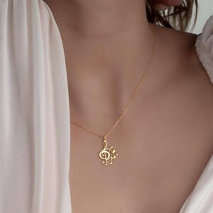 Sterling Silver Treble Clef Necklace: Musical Note Charm, Gift for ...