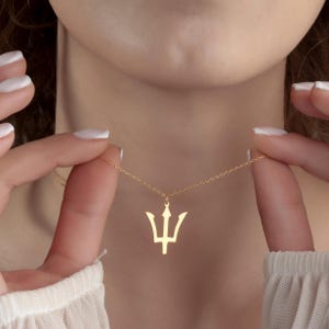 Sterling Silver Poseidon Trident Necklace: Greek Mythology Charm - Etsy