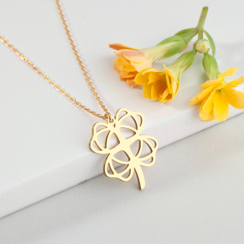 Dainty Clover Pendant in Sterling Silver, Celtic Cross Clover Necklace ...