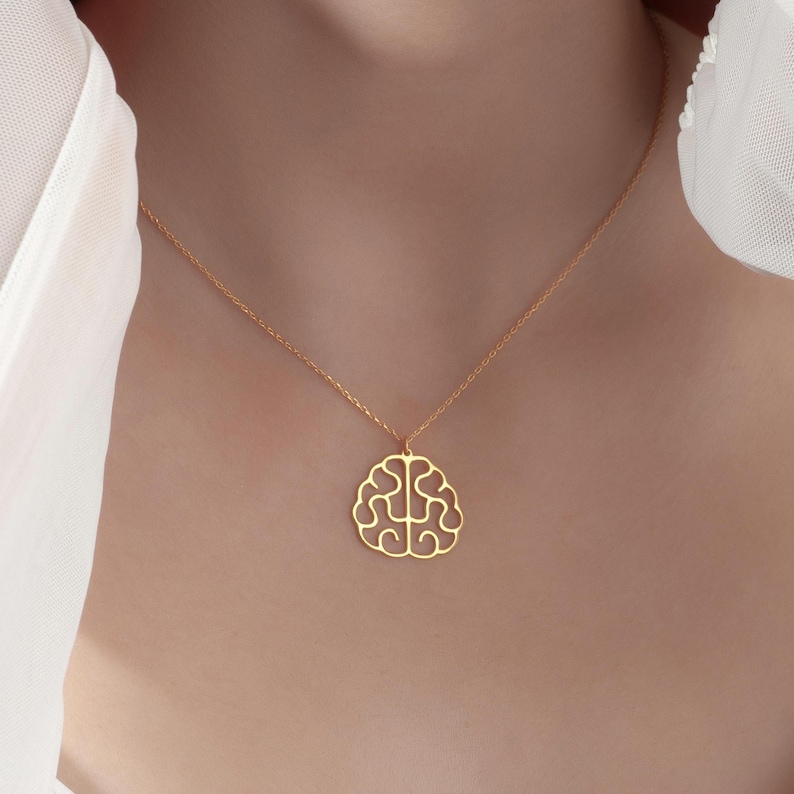 Silver Brain Necklace: Anatomical Jewelry Gift - Etsy