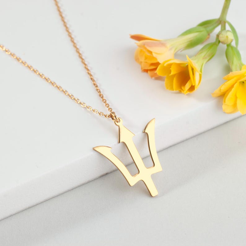 Sterling Silver Poseidon Trident Necklace: Greek Mythology Charm - Etsy