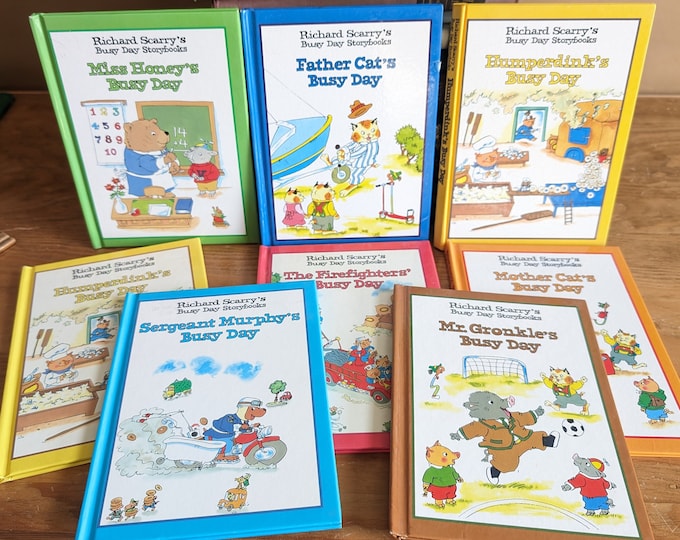 7 Richard Scarry's Busy Day Storybooks or 1 Humperdink's Busy Day Book ...